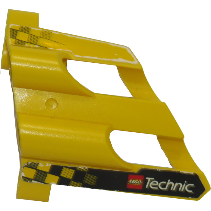 LEGO Yellow 3D Panel 2 with Checkered Flags, Lego Logo and 'Technic ...