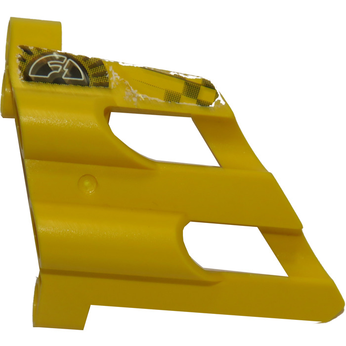 LEGO Yellow 3D Panel 2 with 'F1' and Checkered Pattern Sticker (32191 ...