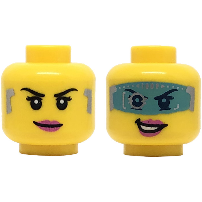 LEGO Yellow Agent Caila Phoenix with Magenta Hair Minifigure Head (3626 ...