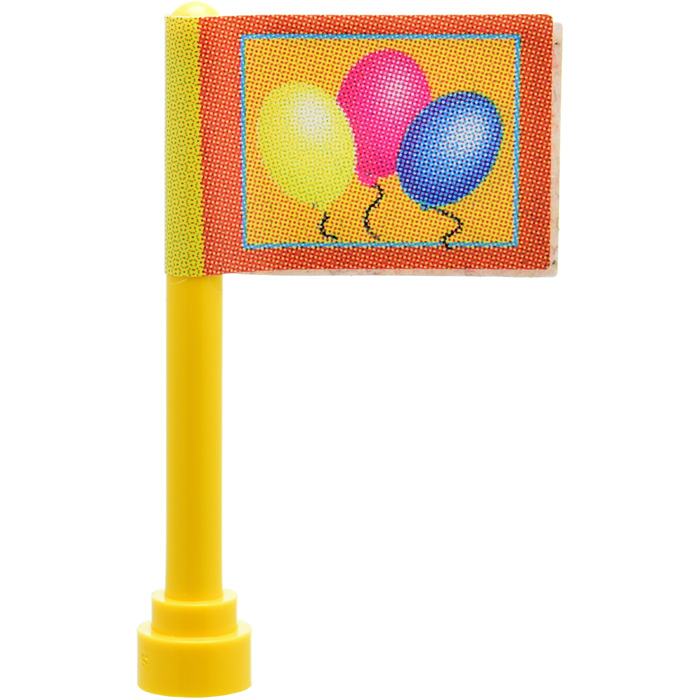 LEGO Yellow Antenna 1 x 4 with Balloons on Yellow Background with Red ...