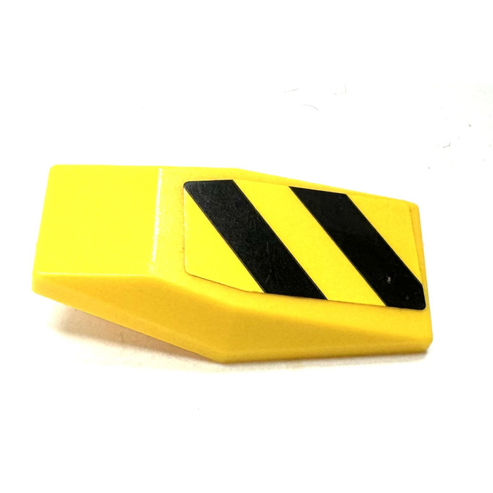 LEGO Yellow Armor Plate with Black and Yellow Danger Stripes Sticker ...