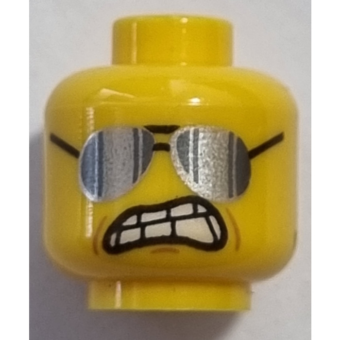 LEGO Yellow Bad Cop with Clenched Teeth / Open Smile Minifigure Head ...