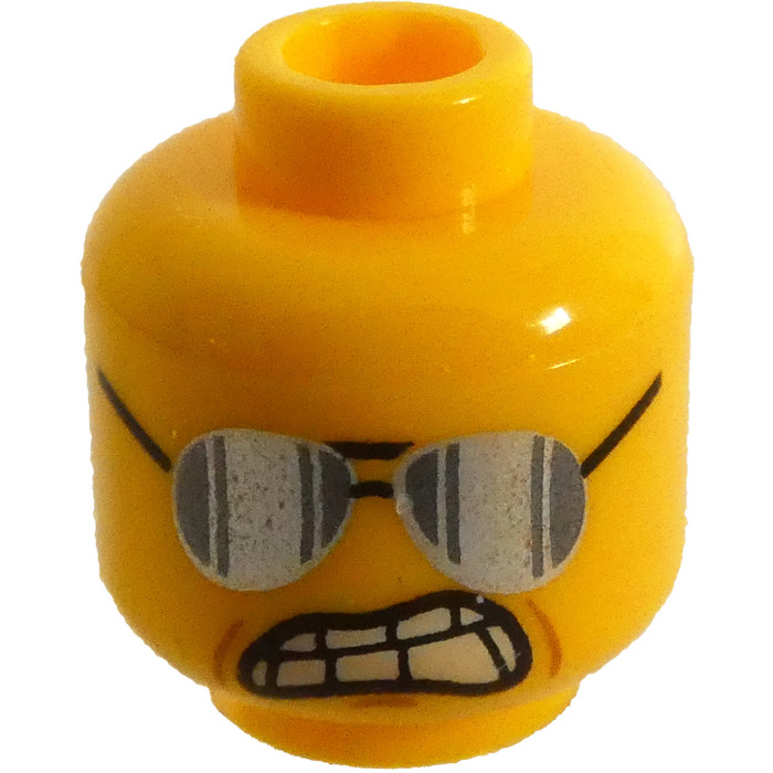 LEGO Yellow Bad Cop with Clenched Teeth / Open Smile Minifigure Head ...
