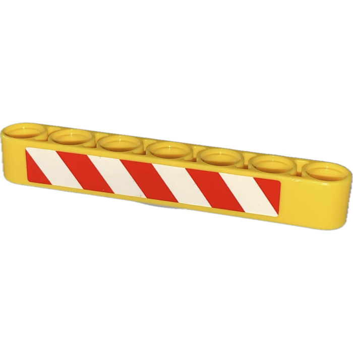 LEGO Yellow Beam 7 with Red/White Dangerstripes (Right) Sticker (32524 ...