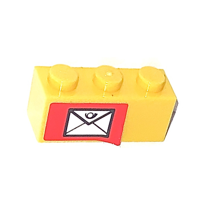LEGO Yellow Brick 1 x 3 with Mail Envelope (Left) Sticker (3622 ...