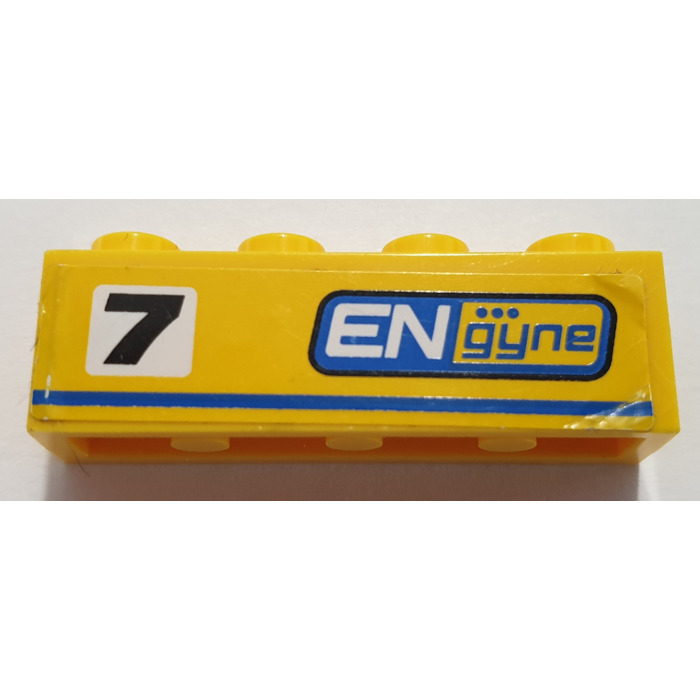 LEGO Yellow Brick 1 x 4 with '7' and 'ENgyne' Right Sticker (3010 ...