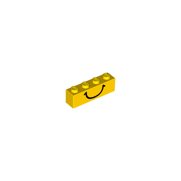 LEGO Yellow Brick 1 x 4 with Black Smile (82356 / 82860) | Brick Owl ...
