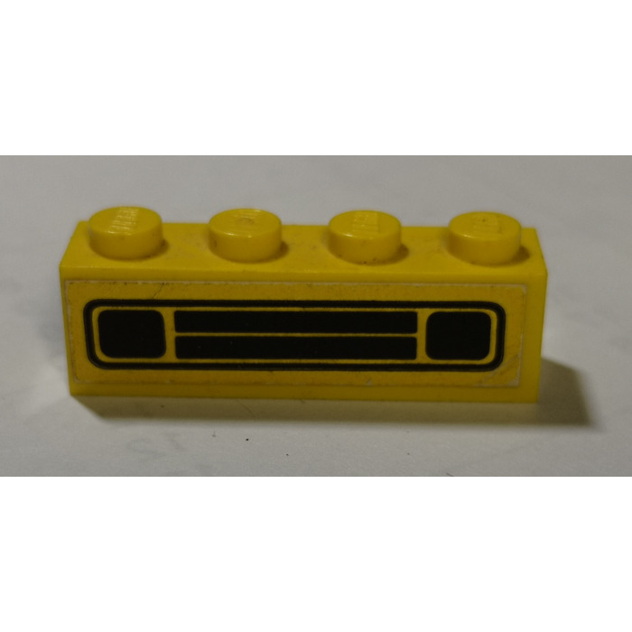 LEGO Yellow Brick 1 x 4 with Car Grille Sticker from Set 646-1 (3010 ...