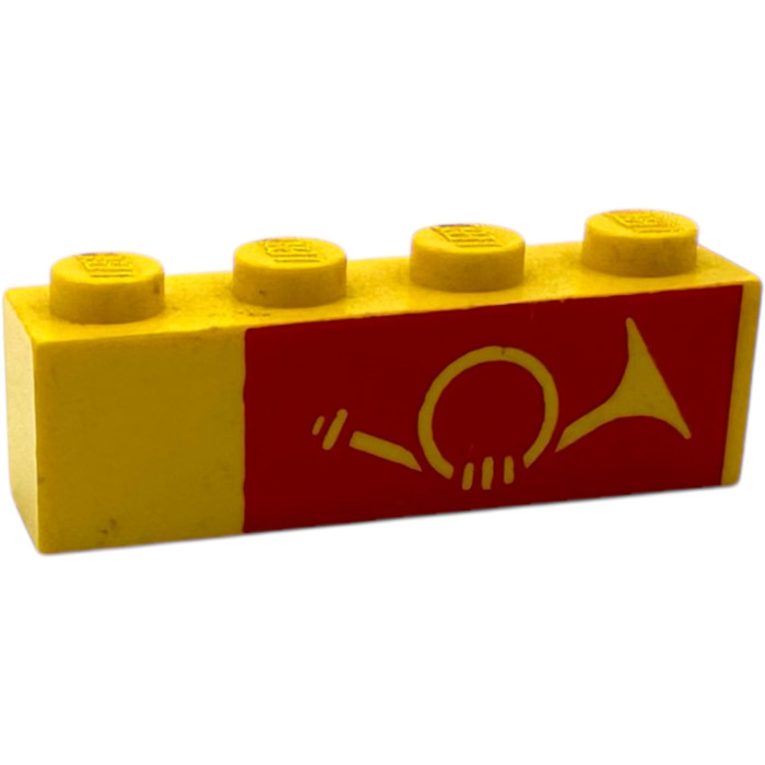 LEGO Yellow Brick 1 x 4 with Mail Horn , outline right (3010) | Brick ...