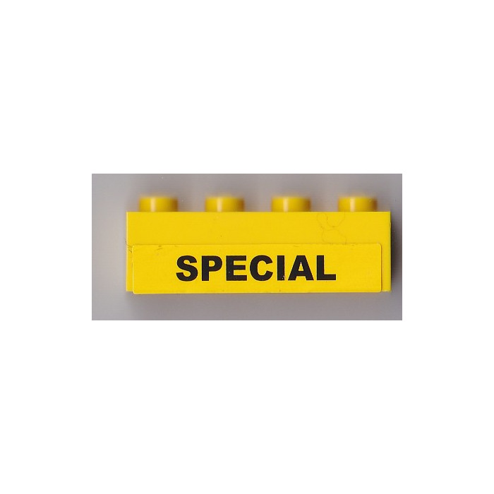 LEGO Yellow Brick 1 x 4 with 'SPECIAL' Sticker (3010) | Brick Owl ...