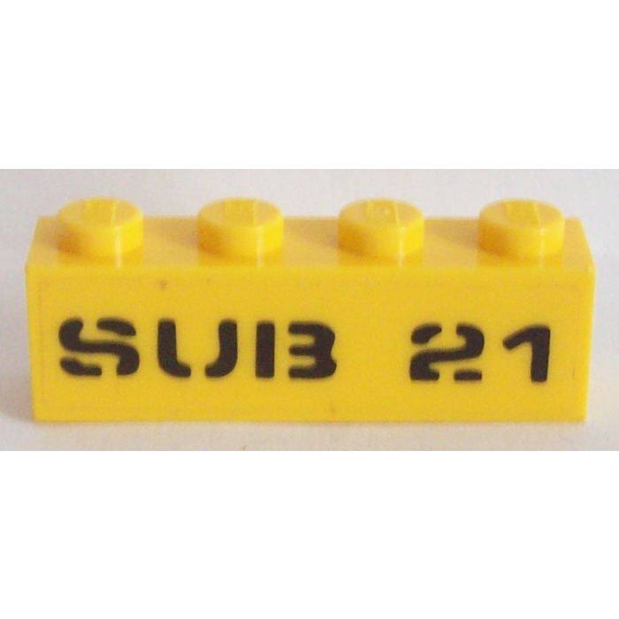 LEGO Yellow Brick 1 x 4 with 'SUB 21' Sticker (3010) | Brick Owl - LEGO ...