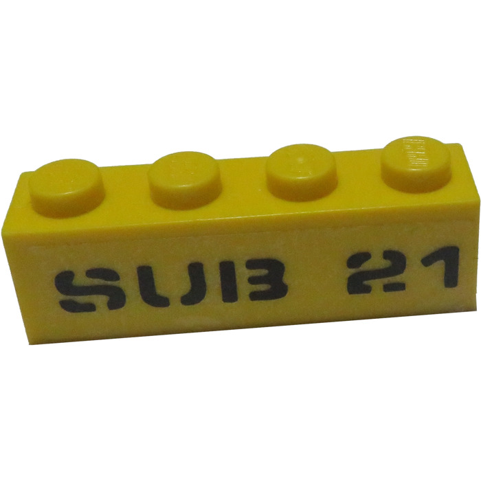 LEGO Yellow Brick 1 x 4 with 'SUB 21' Sticker (3010) | Brick Owl - LEGO ...