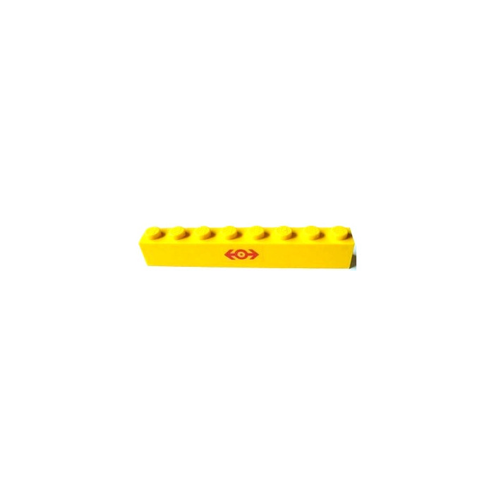 LEGO Brick 1 x 8 with Train Logo Red Sticker (3008) | Brick Owl - LEGO ...