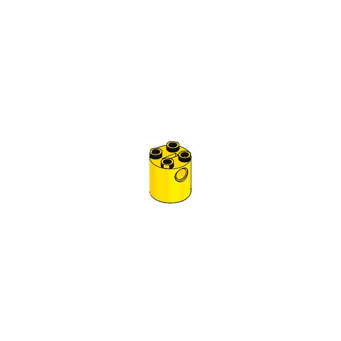 LEGO Yellow Brick 2 x 2 x 2 Round with Bottom Axle Holder with ...
