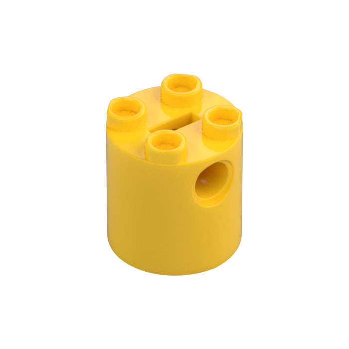 LEGO Yellow Brick 2 x 2 x 2 Round with Bottom Axle Holder with ...
