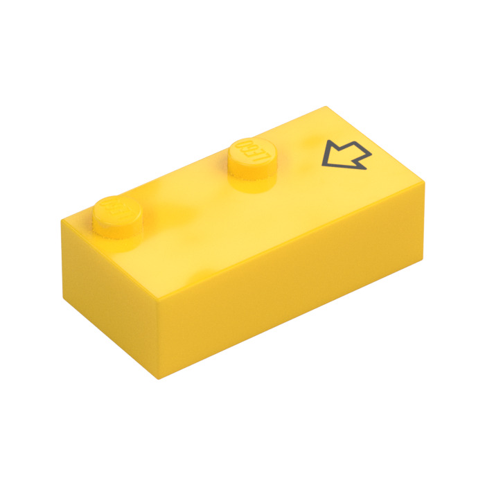 LEGO Brick 2 x 4 Braille with Uppercase Indicator (Arrow) and 2 Studs ...