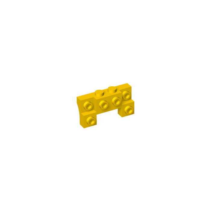 LEGO Yellow Brick 2 x 4 x 0.7 with Front Studs and Thick Side Arches ...