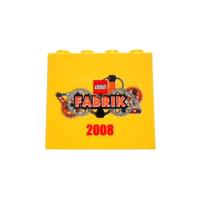 LEGO Yellow Brick 2 x 4 x 3 with Fabrik 2008 (Orange Plunger) (30144 ...