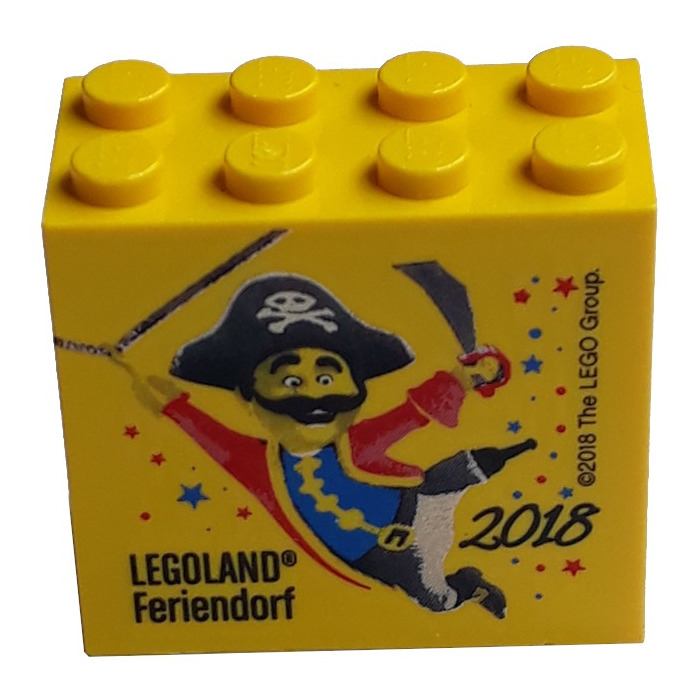 LEGO Brick 2 x 4 x 3 with LEGOLAND Feriendorf 2018 Pirate with ...