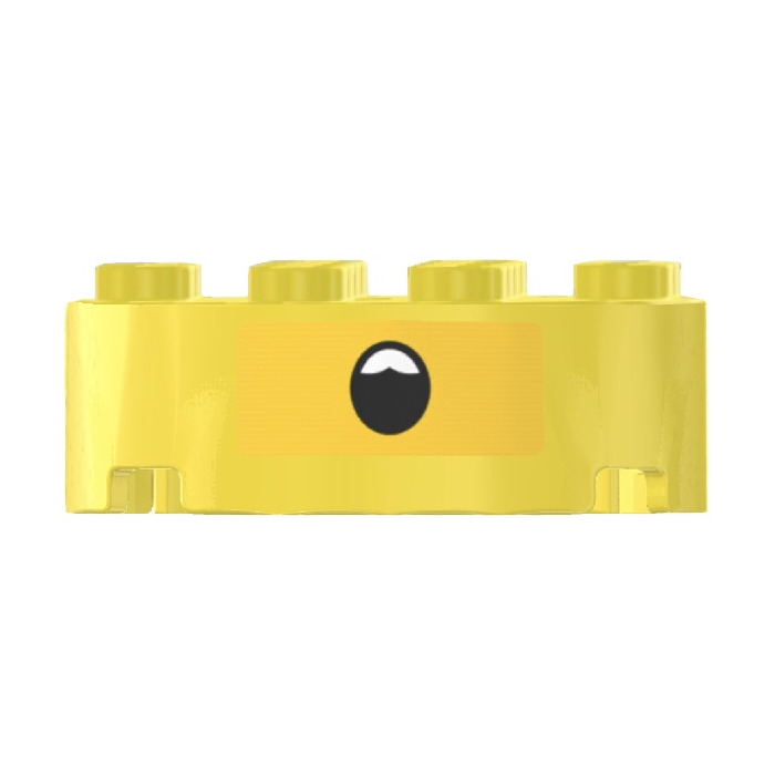 LEGO Brick 4 x 4 Round with Hole with Black Open Mouth Surprised with ...