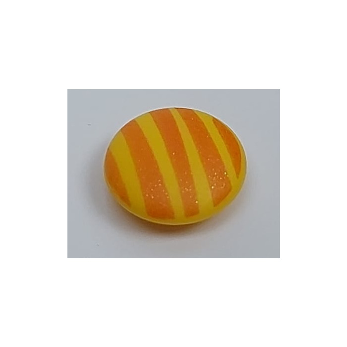 LEGO Clikits Round 2 x 2 Small Thin with Pin with Orange Stripes (45475 ...