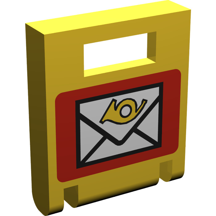 LEGO Yellow Container Box 2 x 2 x 2 Door with Slot with Mailbox (80172 ...