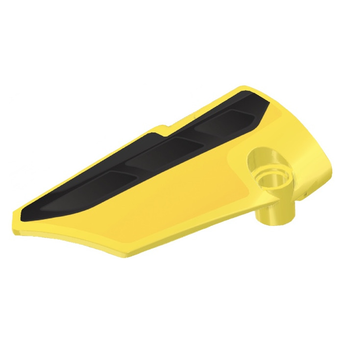 LEGO Yellow Curved Panel 3 Left with Black Air Vents Sticker (64683 ...