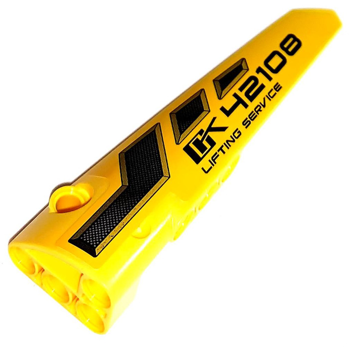 LEGO Yellow Curved Panel 5 Left with OK 42108 LIFTING SERVICE Sticker ...