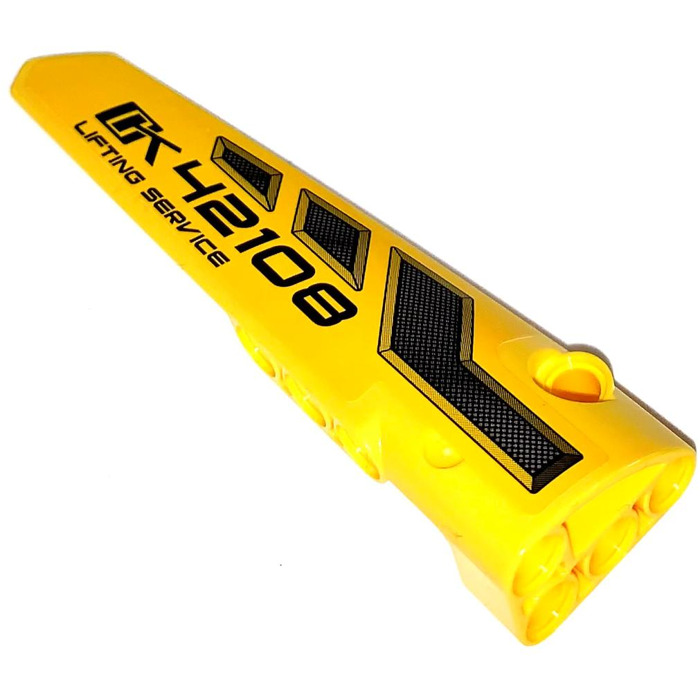 LEGO Yellow Curved Panel 6 Right with OK 42108 LIFTING SERVICE Sticker ...