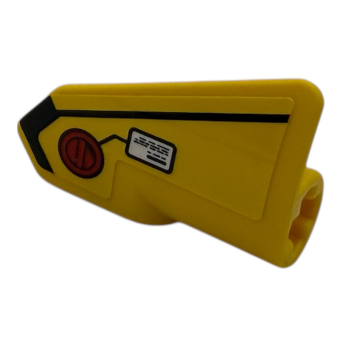 LEGO Curved Panel 8 Right with red dot with label and black frame ...