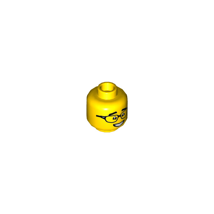 LEGO Dual Sided Male Head with Glasses and Wide Open Smile / Closed ...