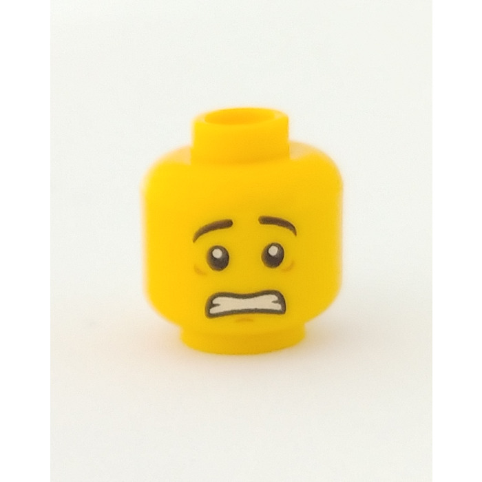LEGO Yellow Dual-Sided Male Head with Scared Face / Lopsided Smile ...