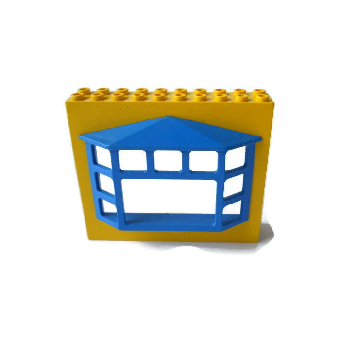 LEGO Yellow Fabuland Building Wall 2 x 10 x 7 with Blue Bay Window ...