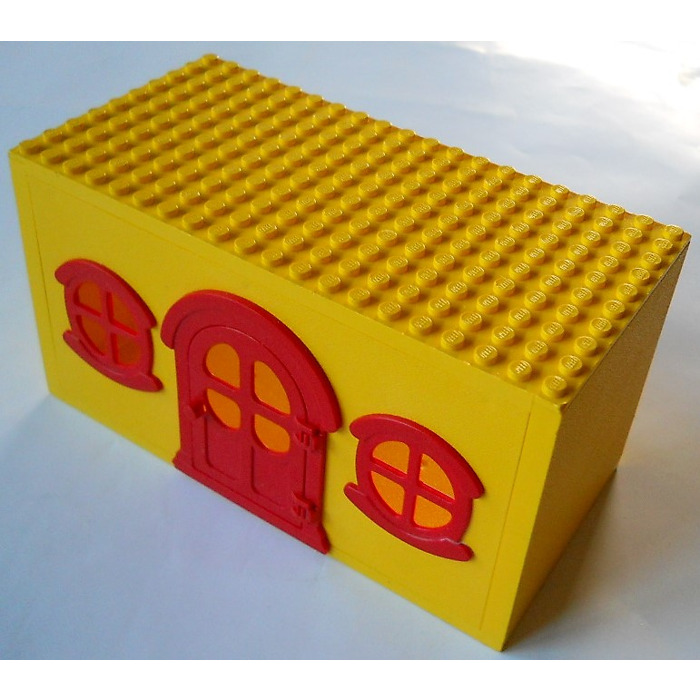 LEGO Yellow Fabuland House Block with Red Door and Windows | Brick Owl ...