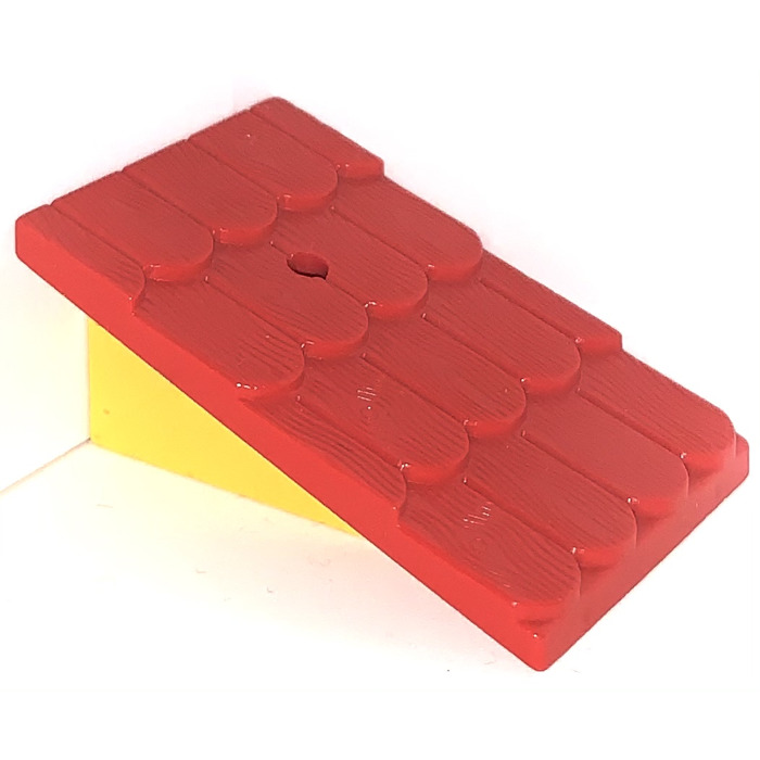 LEGO Yellow Fabuland Roof Support with Red Roof with Chimney Hole ...