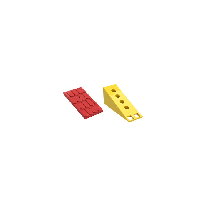 LEGO Yellow Fabuland Roof Support with Red Roof with Chimney Hole ...