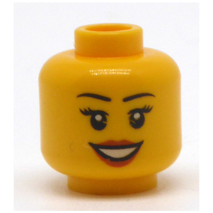 LEGO Yellow Female Head with Eyelashes and Red Lipstick (11842 / 14915 ...