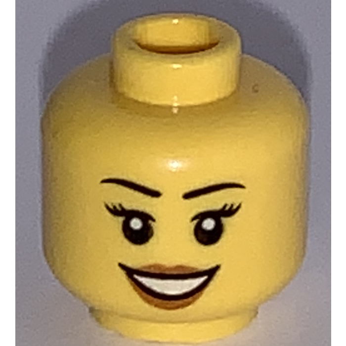 LEGO Yellow Female Head with Eyelashes and Red Lipstick (11842 / 14915 ...