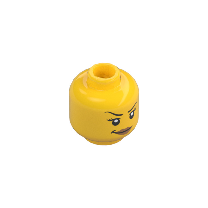 LEGO Female Head with Eyelashes, Raised Eyebrow and Lopsided Smile ...