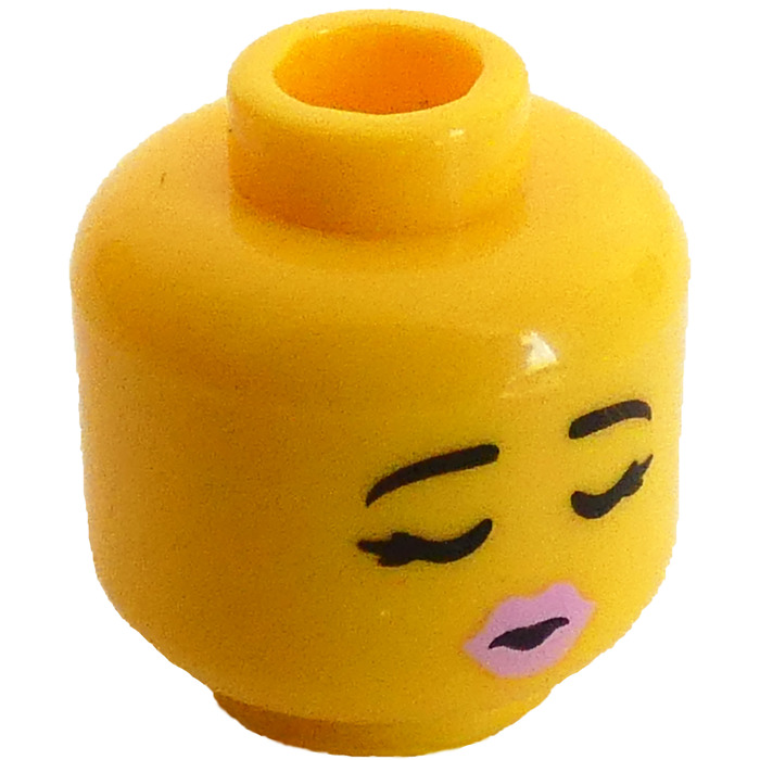LEGO Yellow Female Head with recessed Stud, Heart Glasses and Pink ...