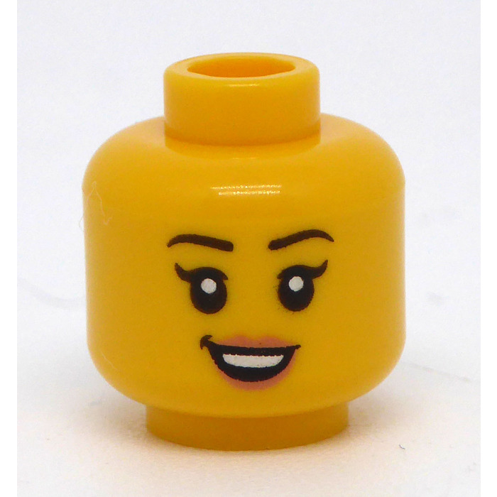 LEGO Yellow Female Minifigure Head with Eyelashes and Smile (3626 / ...