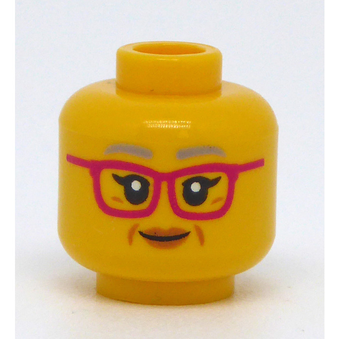 LEGO Yellow Female with Bright Light Blue Jacket Minifigure Head (3626 ...