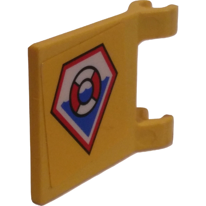 LEGO Yellow Flag 2 x 2 with Coast Guard Logo (Two Sides) Sticker ...
