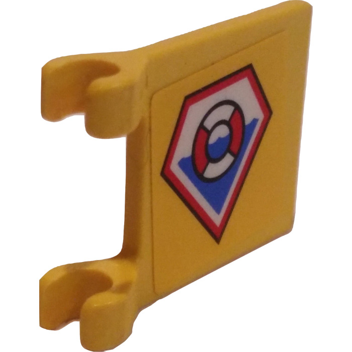 LEGO Yellow Flag 2 x 2 with Coast Guard Logo (Two Sides) Sticker ...