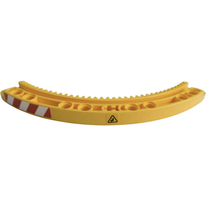 LEGO Yellow Gear Rack 11 x 11 Quarter Circle with Crushing Hazard ...