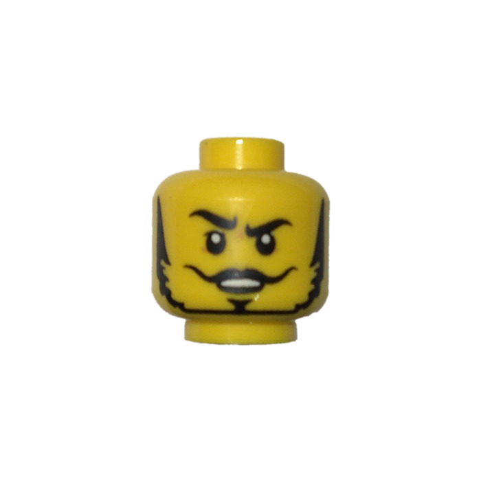 LEGO Yellow Head Dual Sided Black Eyebrows, Moustache and Beard, Raised ...