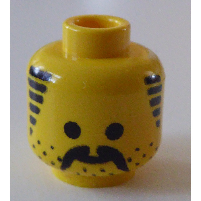 LEGO Head with Black Moustache, Sideburns and Stubble (3626) | Brick Owl