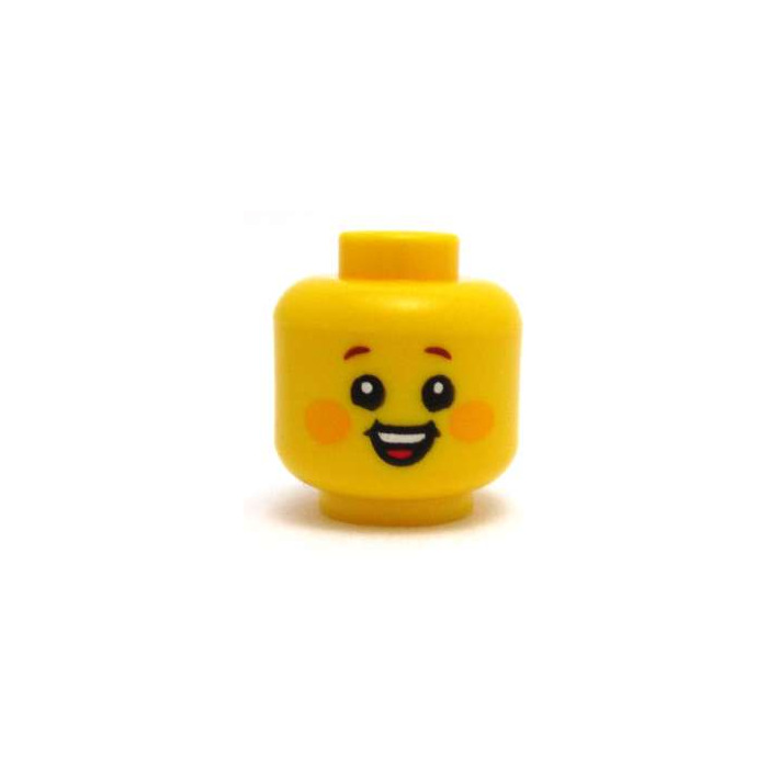 LEGO Yellow Head with Child Face with Bright Light Orange Cheeks (3626 ...