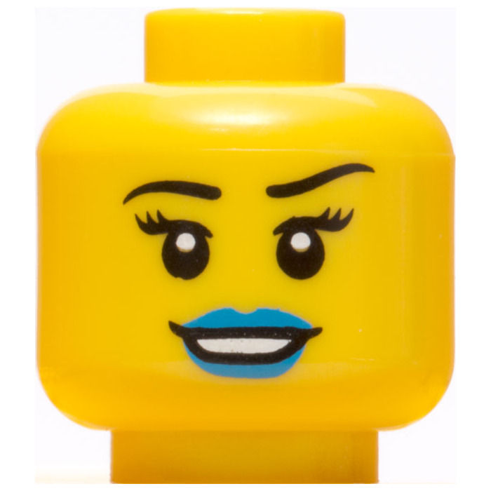 LEGO Yellow Head with Dark Azure Lips (3274) | Brick Owl - LEGO Marketplace