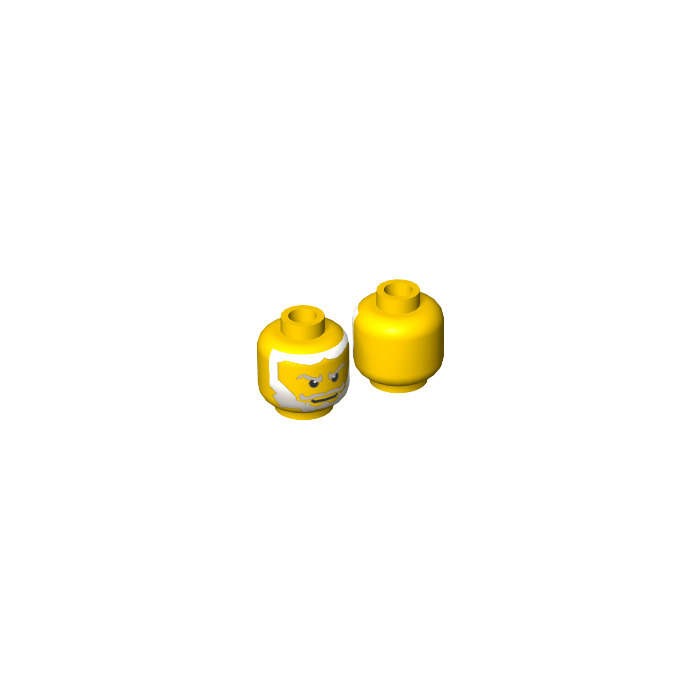 LEGO Yellow Head with Grey to White fading Beard and White Pupils (3626 ...